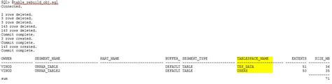 oracle pl sql script to rebuild table s and it s corresponding