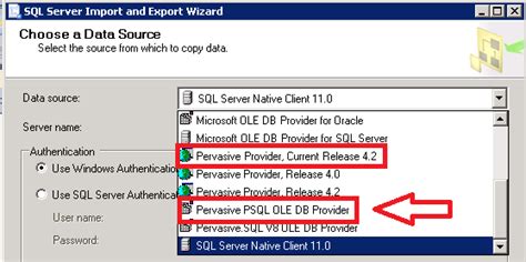 psql 13 micrsoft sql integration service and pervasive psql