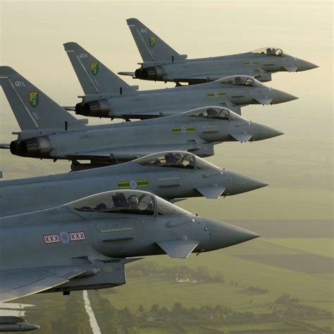 Online Crop Five Gray Military Aircrafts Eurofighter Typhoon Jet