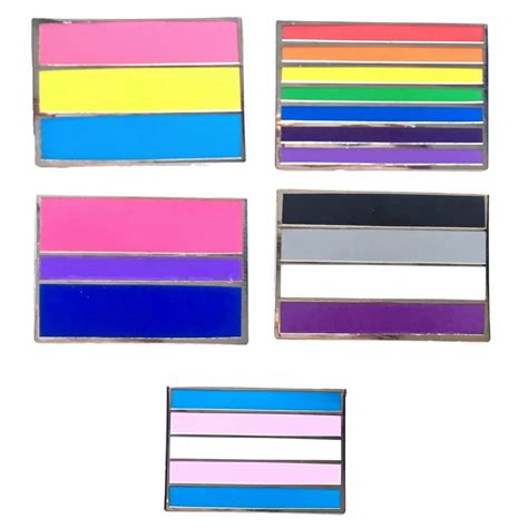 Ensemble De 5 Gay Pride Lgbt Rainbow Enamel Lapel Pin Badges Etsy France