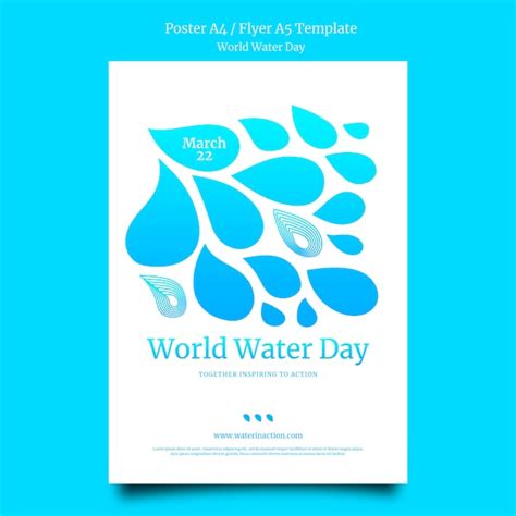 Free Psd World Water Day Poster Or Flyer Template