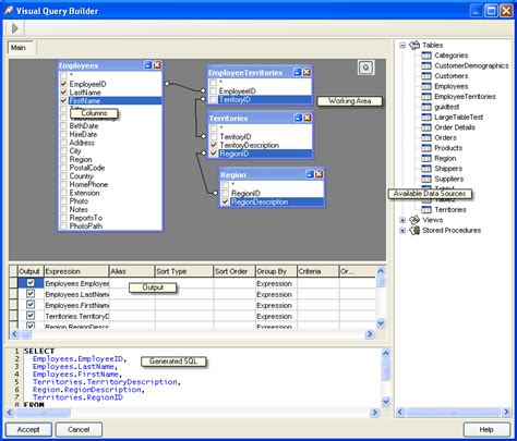 visual query builder