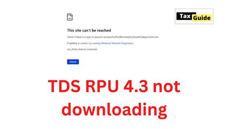 tds return utility rpu version 4 3 not downloading tds rpu not