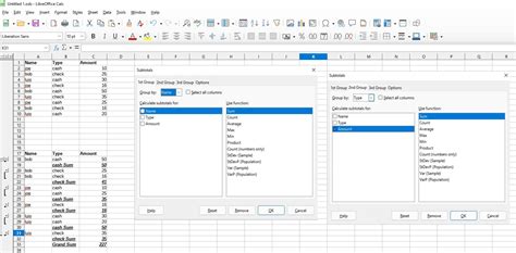 is there a subtotal function in spreadsheet that works like in