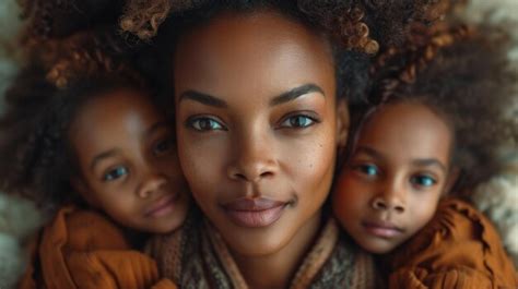 Premium Photo Black Woman And Her Daughters Generative Ai