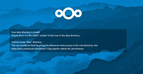 [nextcloudpi] error your data directory is invalid ensure there is a