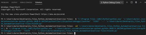 python integrated terminal vscode showing paths but not output