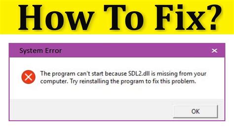 how to fix roblox the program can t start because sdl2 dll is missing