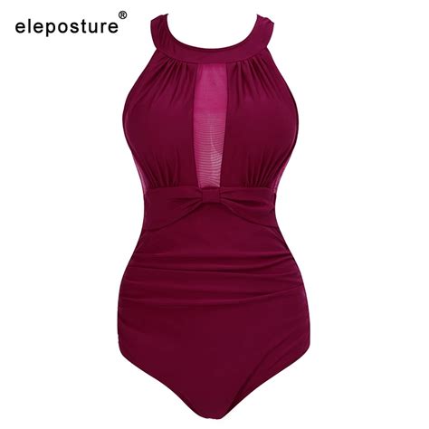 2019 New One Piece Swimsuit Plus Size Swimwear Women Sexy Mesh Bodysuit