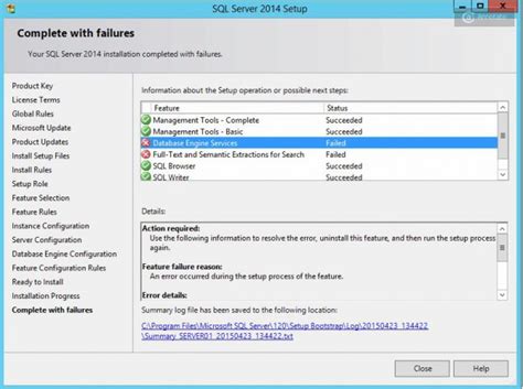 wait on the database engine recovery handle failed check the sql
