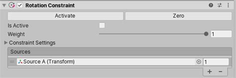 旋转约束 rotation constraints unity 手册