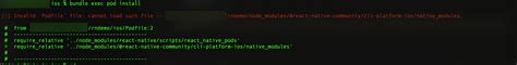 invalid `podfile` file cannot load such file xxx rndemo node