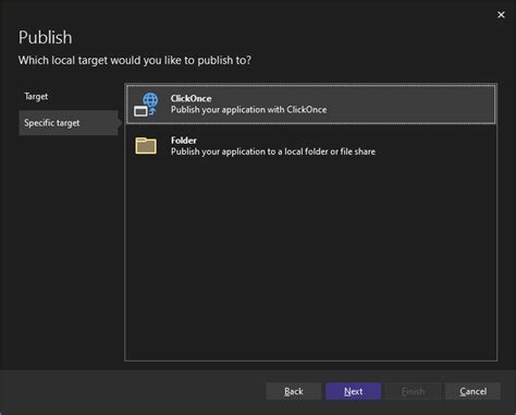 deploy a windows desktop application using clickonce visual
