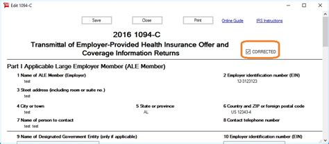 ez1095 software how to correct 1095 c and 1094 c form