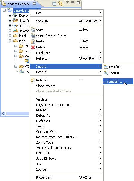 oepe spring jpa tutorial step 6 connecting entities to a user interface
