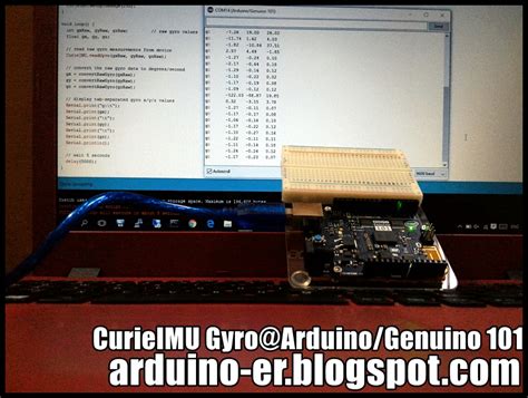 arduino er test the gyro of arduino genuino 101
