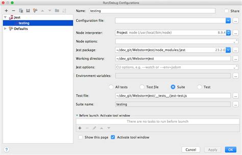 debugging jest unit tests hangs ides support intellij platform