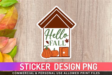 Hello Fall Sticker Png Desgin Graphic By Regulrcrative · Creative Fabrica