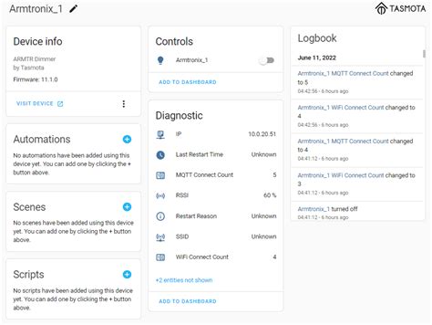 tasmota integration over mqtt read only configuration home