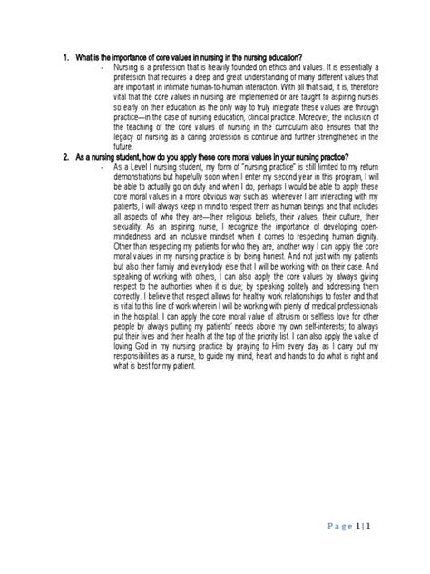 Nursing Core Values Descargar Gratis Pdf Nursing Patient