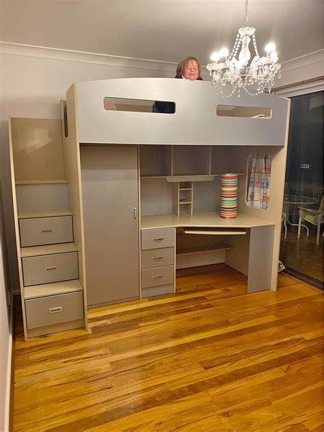Harvey Norman Oxford Loft Bed With Desk And Wardrobe For Sale