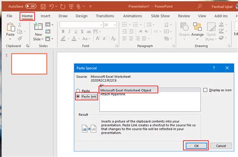 best methods to insert data from excel in powerpoint
