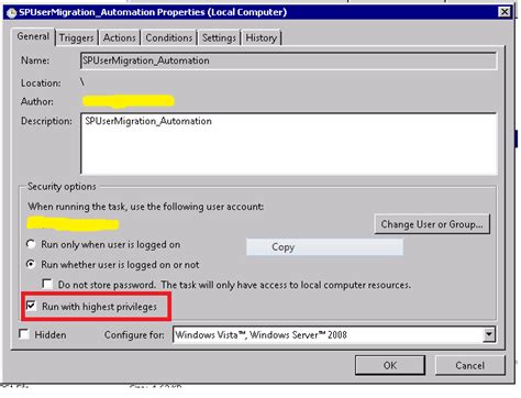 powershell unable to automate the migration process using task