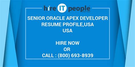 senior oracle apex developer resume profile usa hire it people we