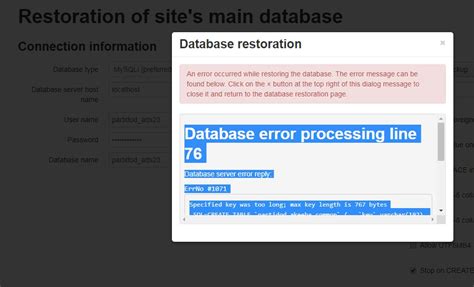 unable to connect to the database could not connect to mysql al