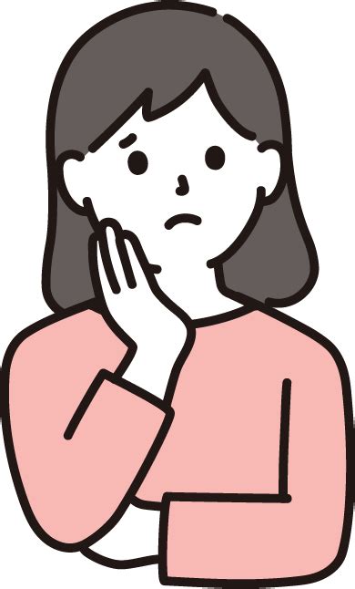 悩む女性のイラスト｜商用可・フリーイラスト素材｜ソコスト