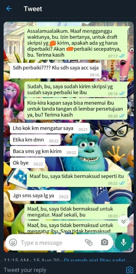 ramai chat dosen kok kamu atur saya bagaimana etika komunikasi tugas