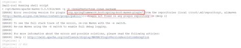 spring boot maven plugin build could not be found