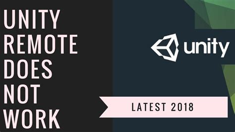 unity remote does not work solution latest 2018 youtube