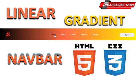 linear gradient navbar using html and css youtube