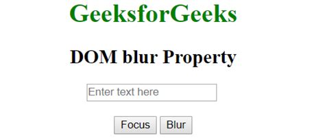 html dom blur method geeksforgeeks