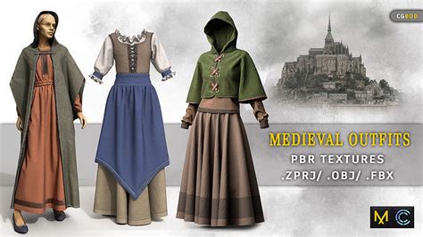 Women Clothing Medieval Female Outfits Pack 3d Model Cgtrader