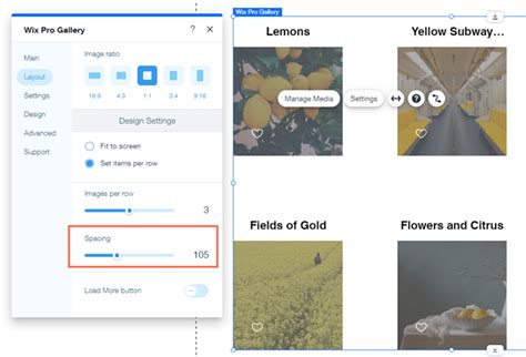 wix pro gallery customizing your gallery s thumbnails help center