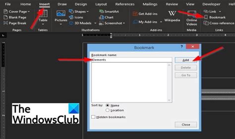 fix bookmark not defined error in word