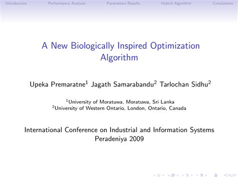 pdf presentation slides for a new biologically inspired optimization