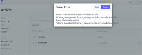 server error importerror module import failed for article library