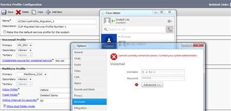 solved jabber with voicemail connects and disconnect cisco community