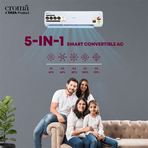Buy Croma 5 In 1 Convertible 2 Ton 3 Star Inverter Split Ac With Dust