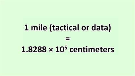 convert mile tactical or data to centimeter excelnotes