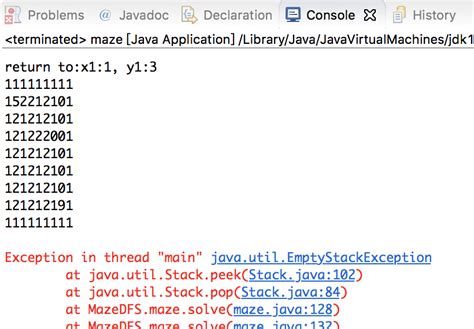 java problems occured when solving mazes using dfs stack overflow