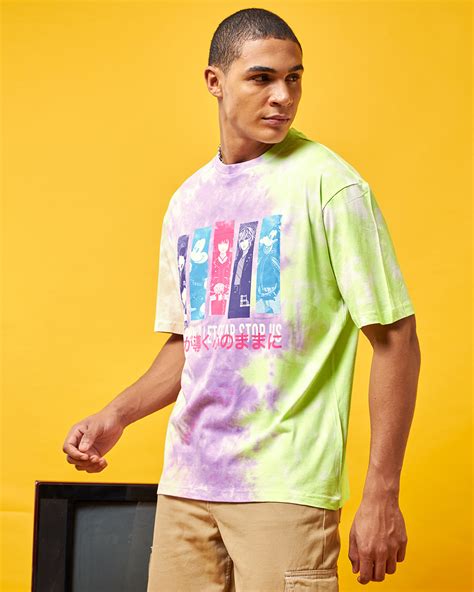 Buy Mens White And Purple Kingdom Warrior Tie And Dye Oversized T Shirt