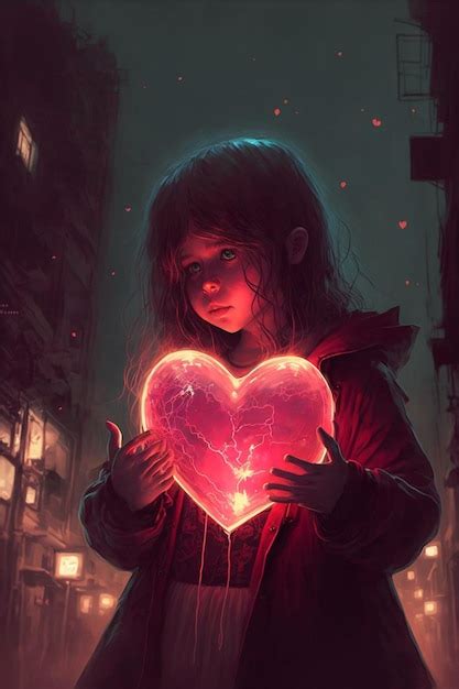 Anime Girl Holding A Broken Heart