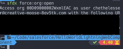 sfdx open default org shows salesforce cli not installed running
