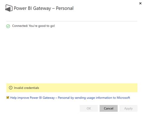 invalid credentials on scheduled refresh page 3 microsoft power bi