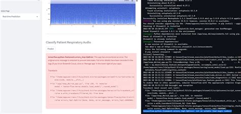 streamlit deployment tensorflow python framework errors impl operror
