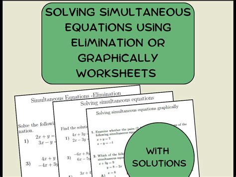 Solving Simultaneous Equations Using Elimination Or Graphically